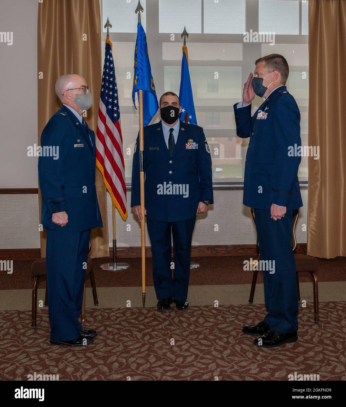 U.S. Air Force Reserve Lt. Col. Daniel Lunsford salutes Col ...