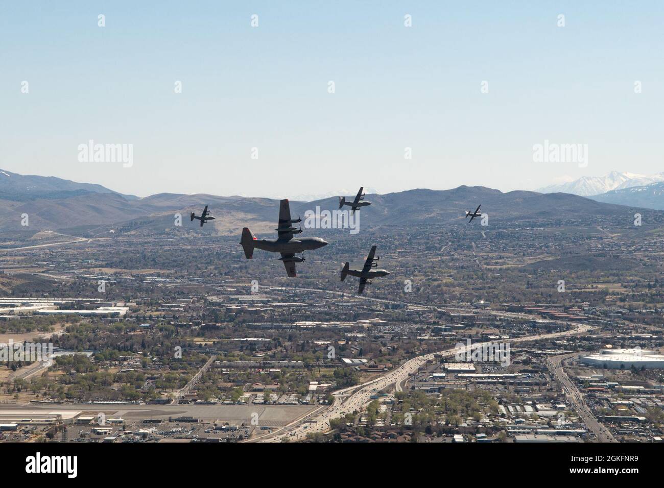 The 152nd Airlift Wing flew six C-130s, also called a “six ship,” from ...