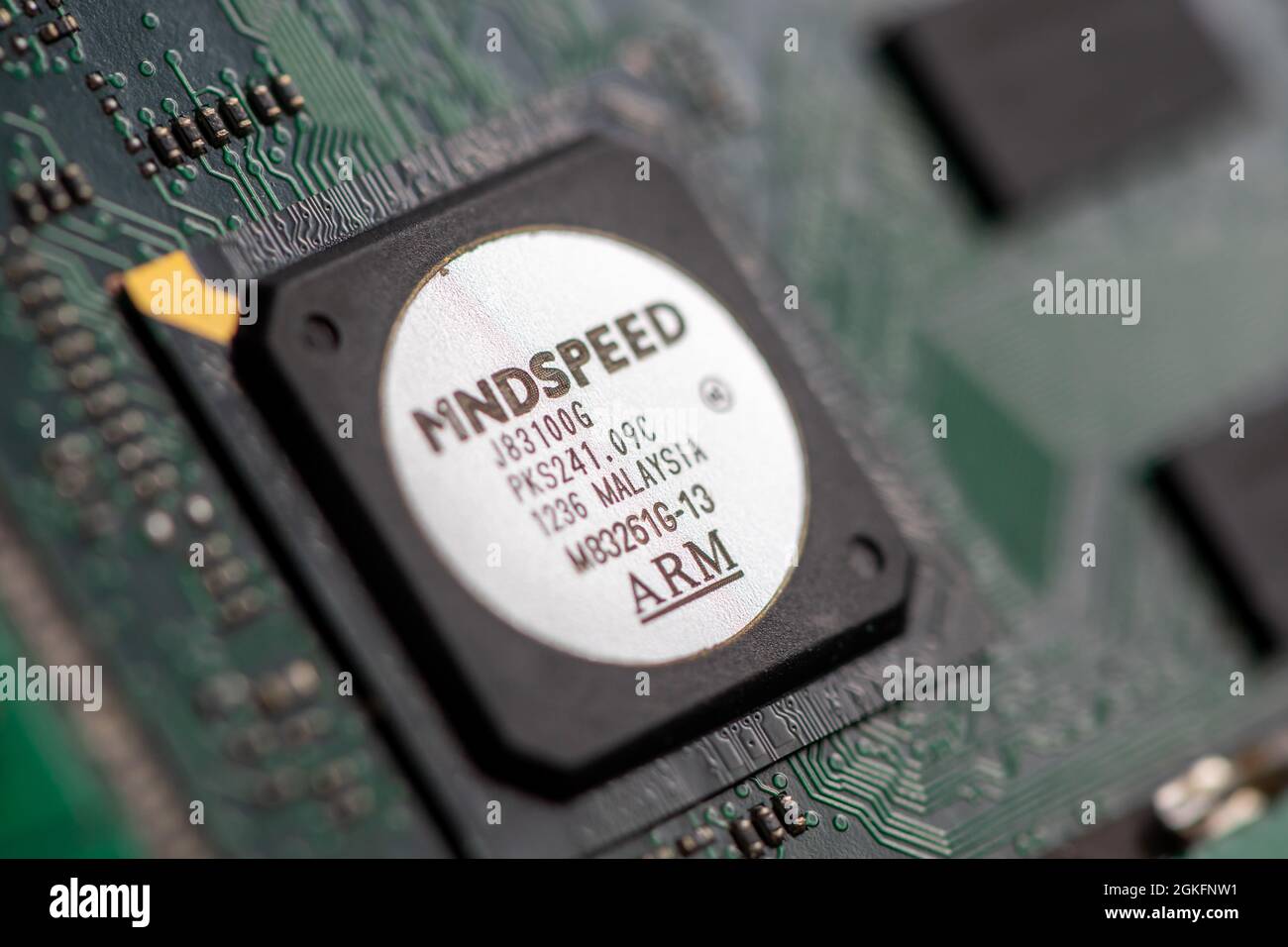 Timisoara, Romania - May 14, 2021: Close-up of a Mindspeed J83100G ...