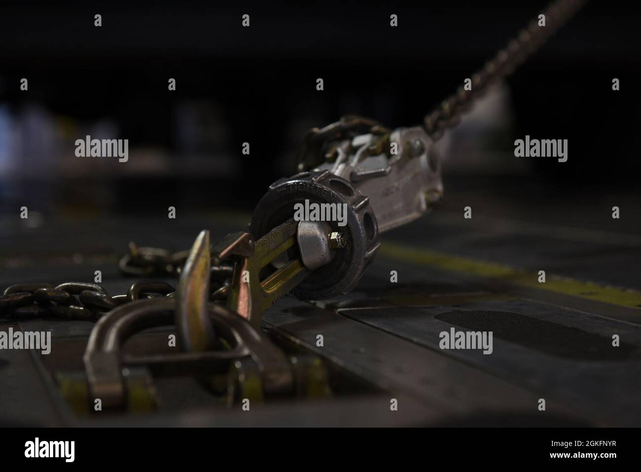 Restraints are used to safely secure cargo on a C-17 Globemaster III ...