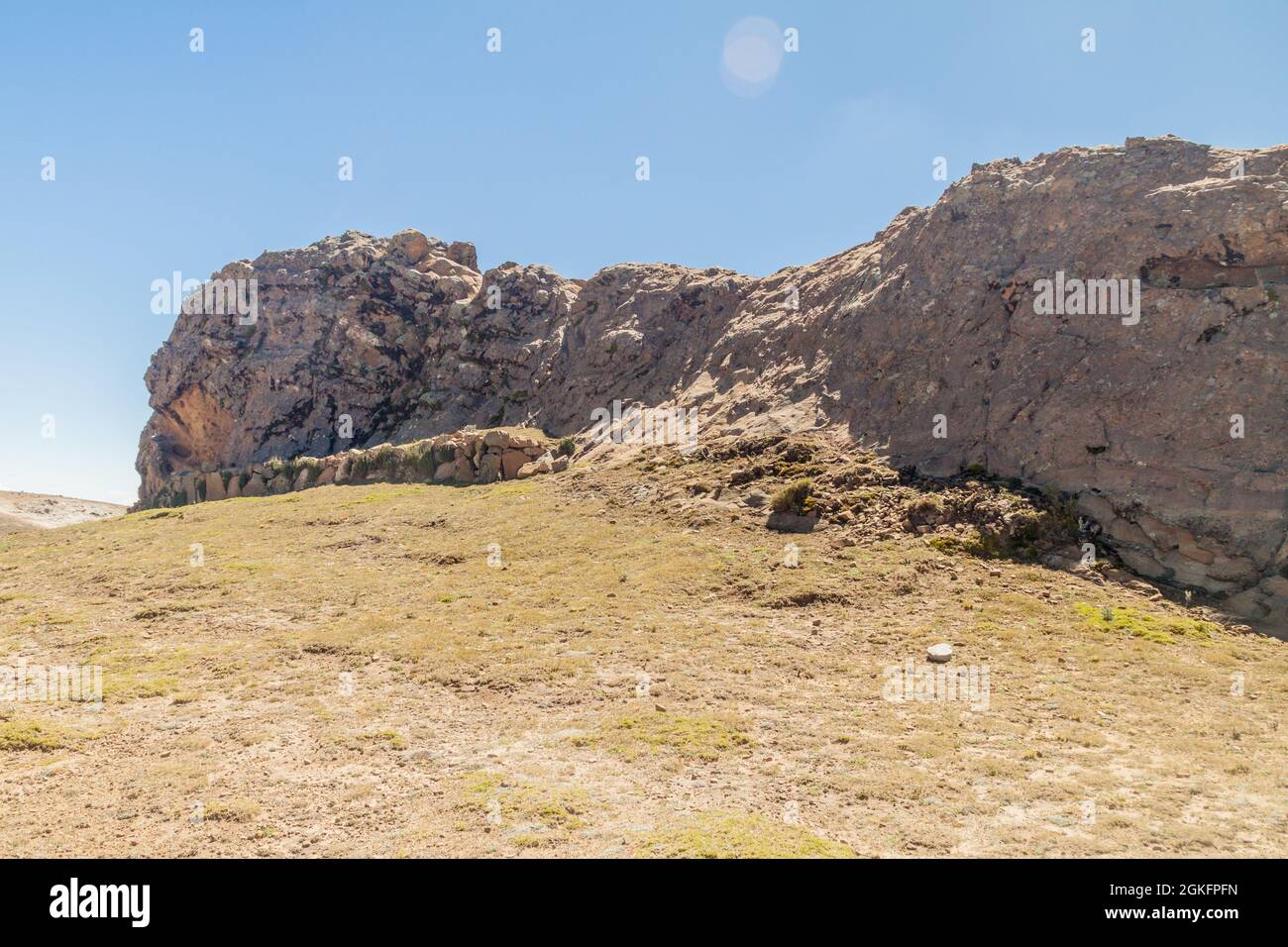 Titi Kharka (Rock of the Puma) at Isla del Sol (Island of the Sun) in ...