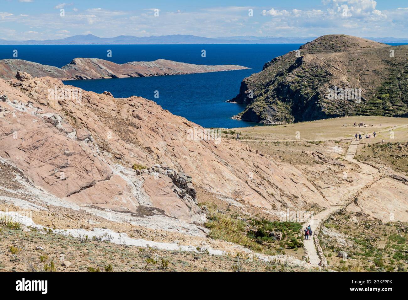 Isla del Sol (Island of the Sun) in Titicaca lake, Bolivia Stock Photo ...