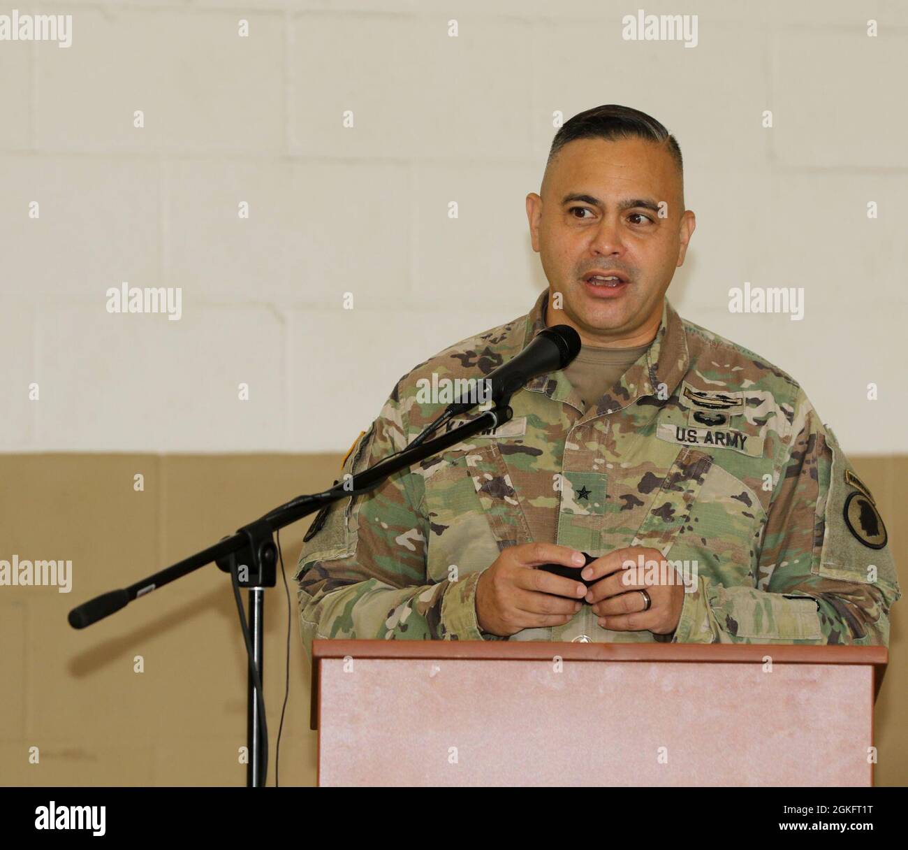 Hawaii Army National Guard Brig. Gen. Moses Kaoiwi Jr. delivers remarks ...