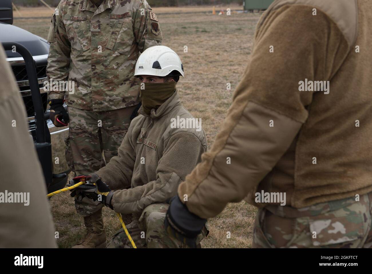 Airmen from the 212th Engineering Installation Squadron train for ...