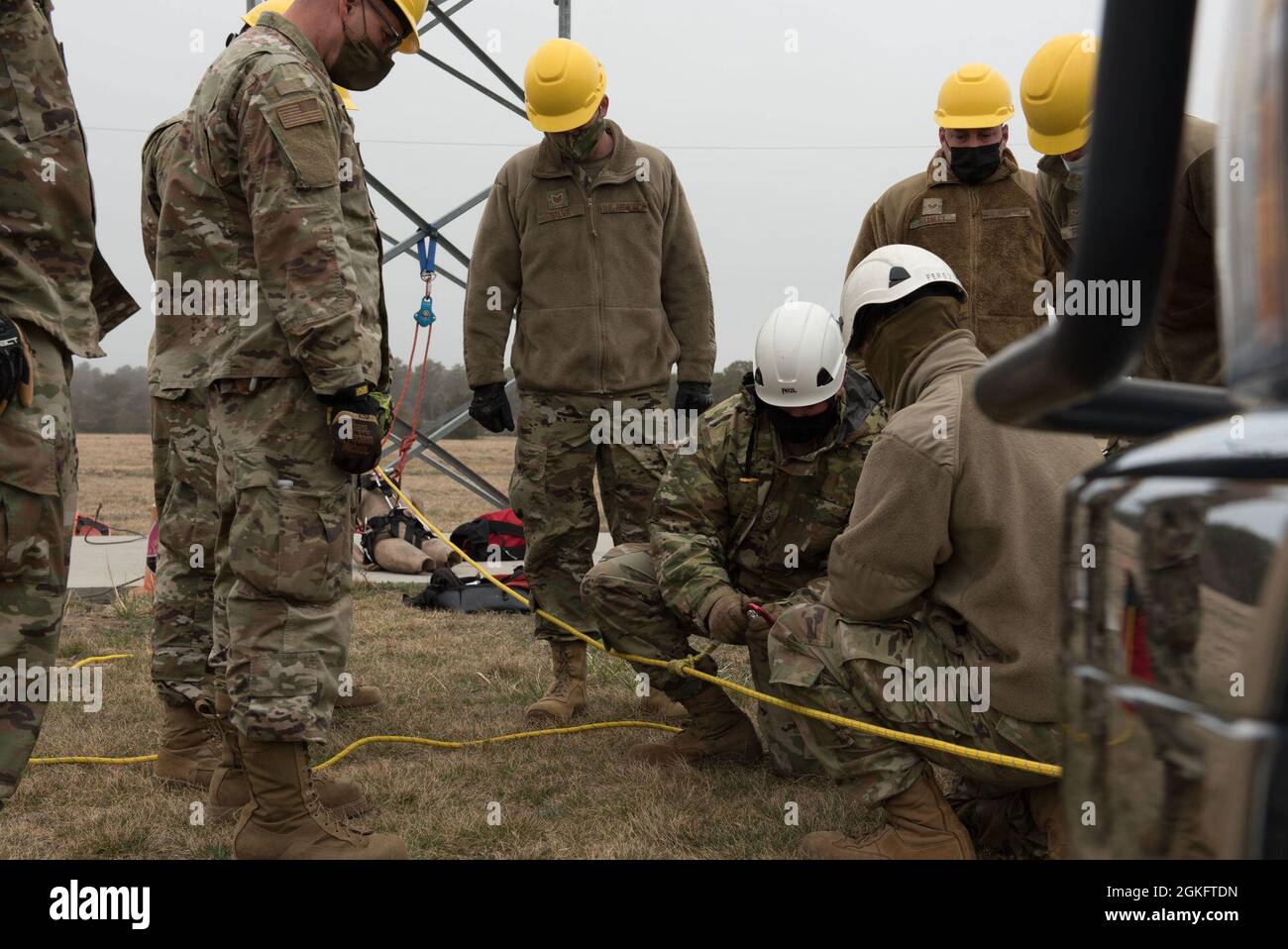 Airmen from the 212th Engineering Installation Squadron train for ...