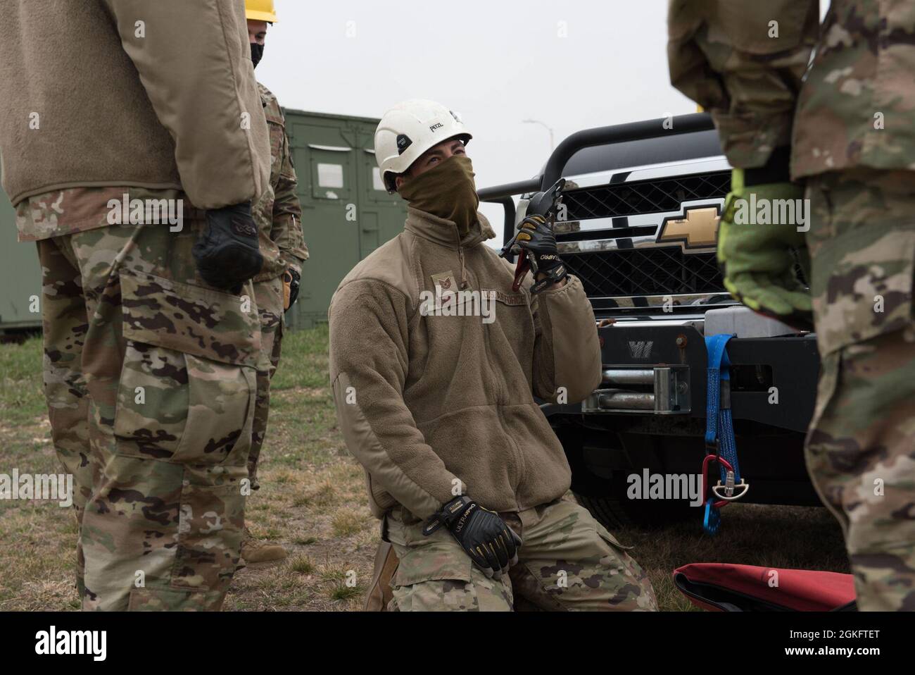 Airmen from the 212th Engineering Installation Squadron train for ...