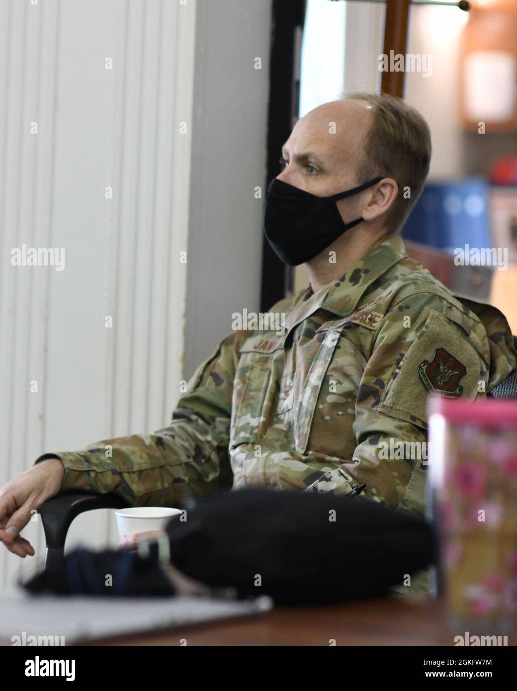 Col. Joe Janik, the commander of the 910th Airlift Wing, spends time ...