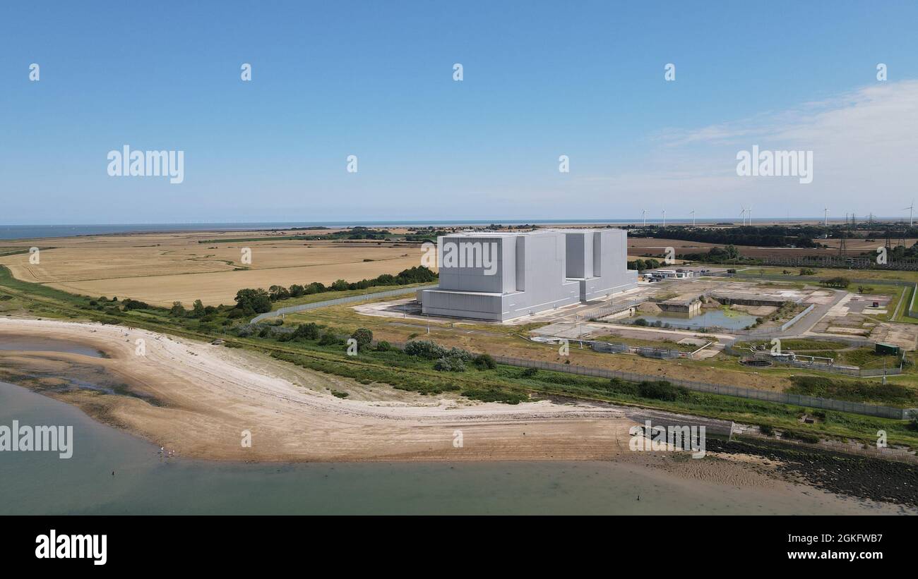 Bradwell decommissioned Nuclear Power station Essex UK Aerial 2021 ...