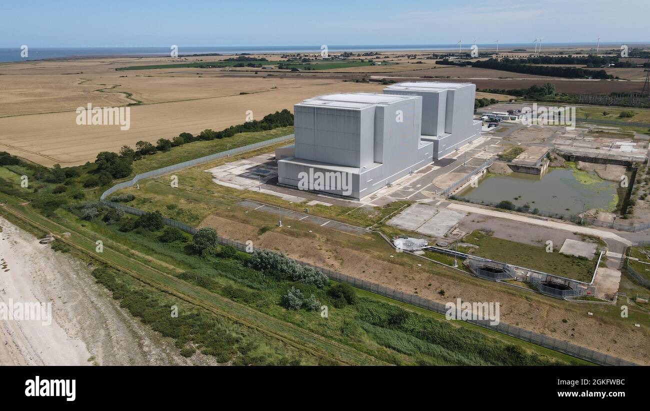 Bradwell decommissioned Nuclear Power station Essex UK Aerial 2021 ...