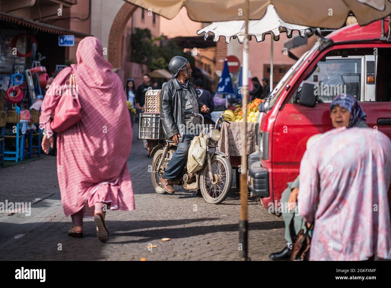 Street scene in the Marrakesh, Morocco, Africa Stock Photo - Alamy