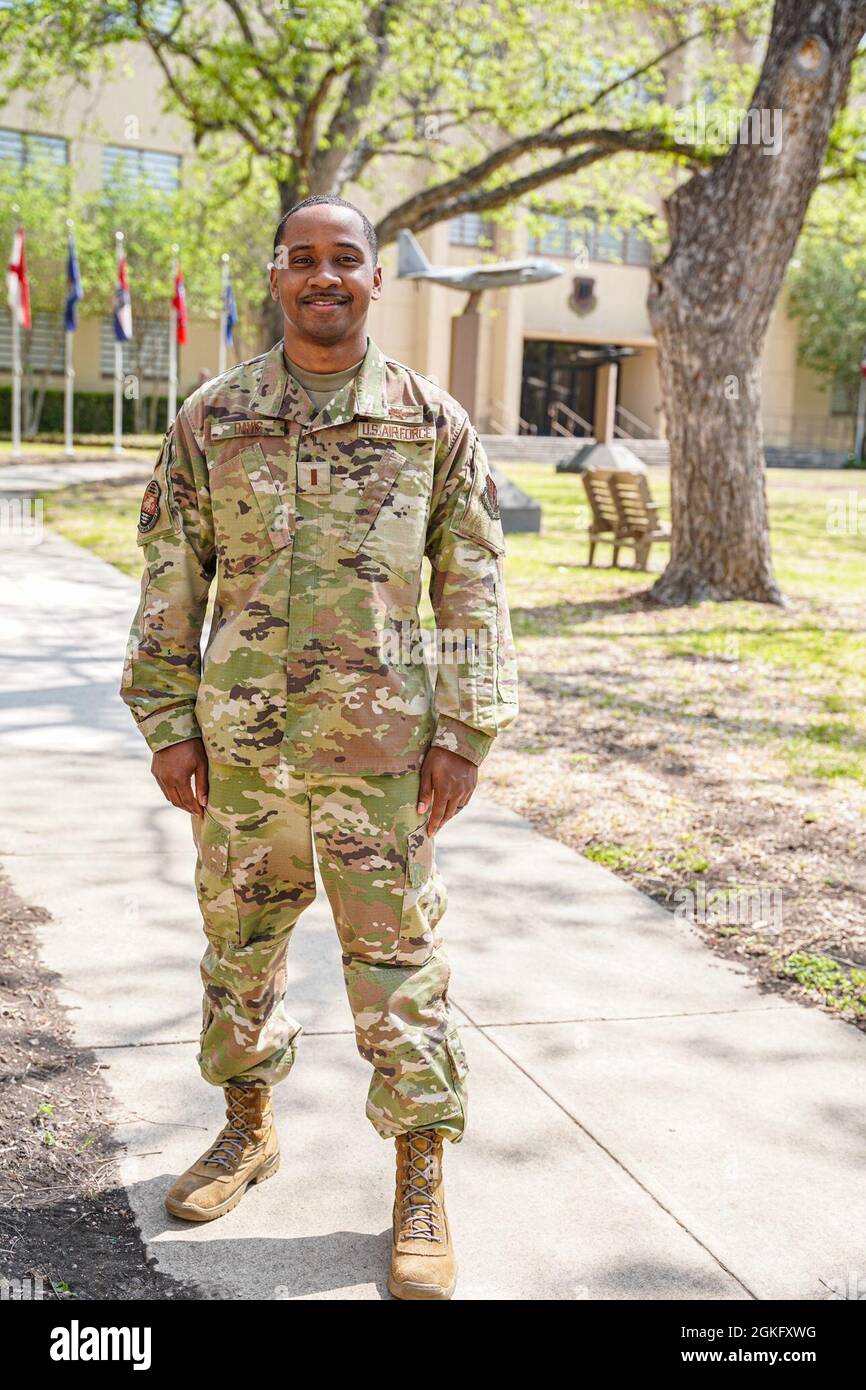 2nd Lt. Leon Davis, 33rd Network Warfare Squadron, stands in front of ...