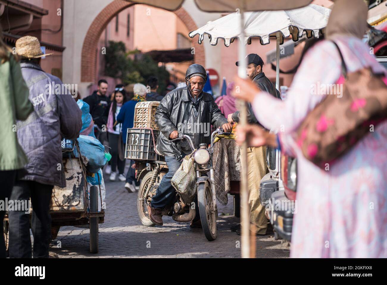 Street scene in the Marrakesh, Morocco, Africa Stock Photo - Alamy