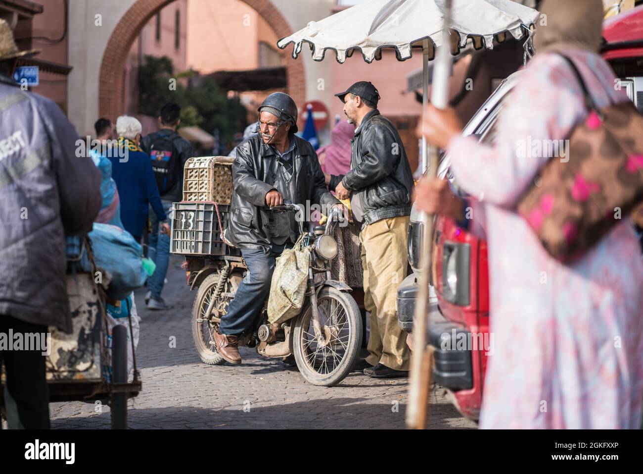 Street scene in the Marrakesh, Morocco, Africa Stock Photo - Alamy