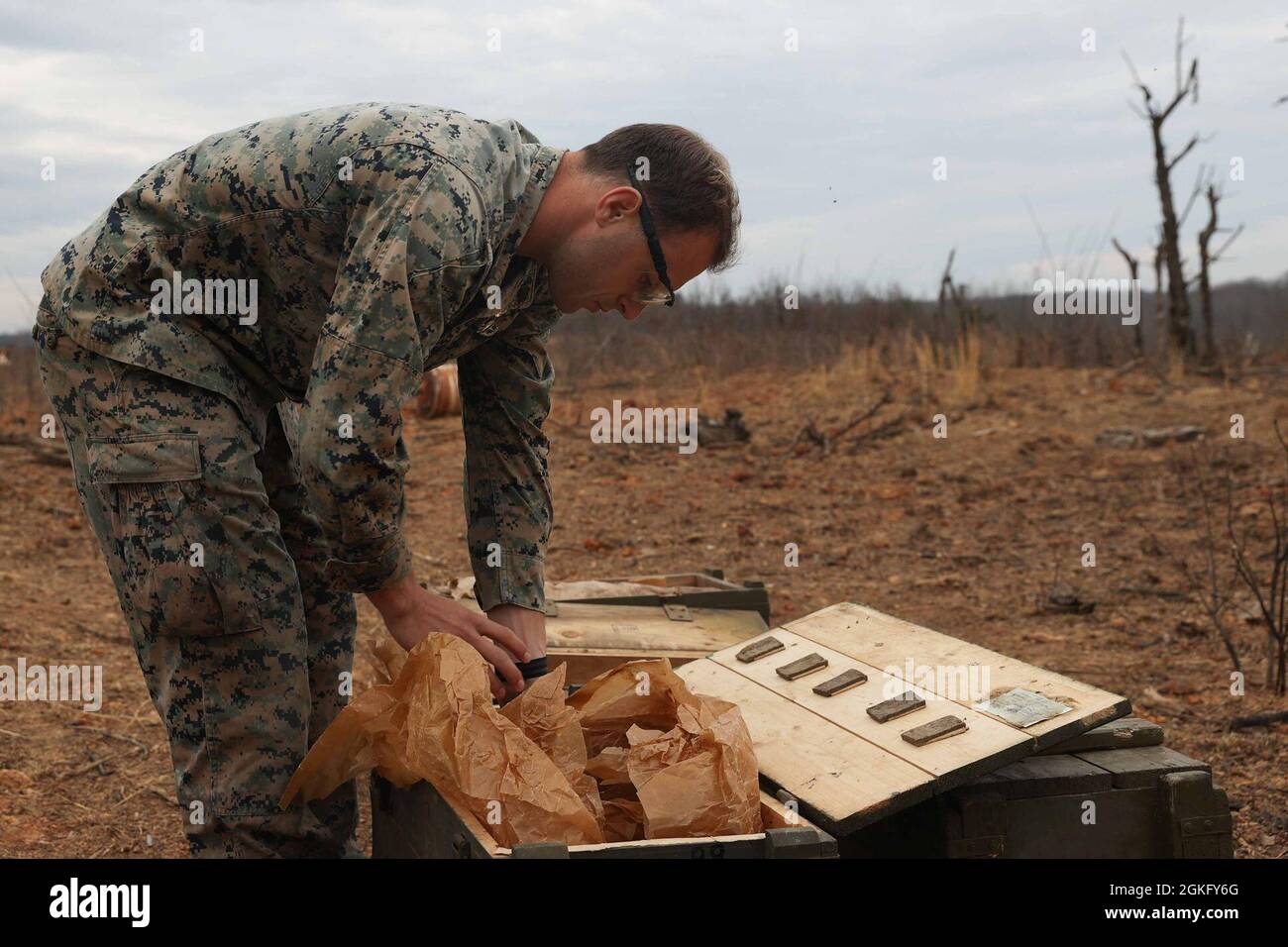 U.S. Marine Corps Sgt. Caleb Daigle, an explosive ordnance disposal (EOD) Technician with 1st ...