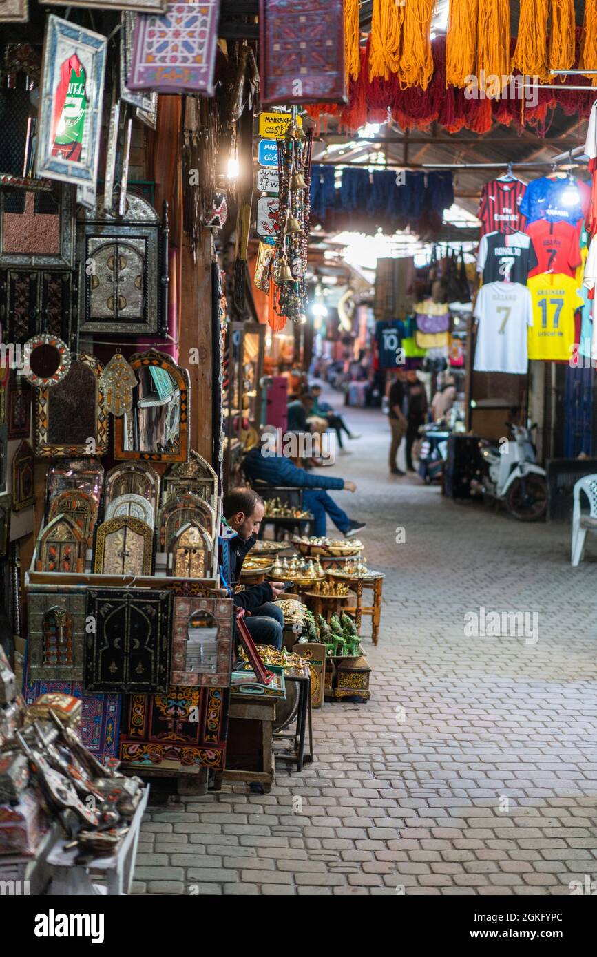 Street scene in the Marrakesh, Morocco, Africa Stock Photo - Alamy