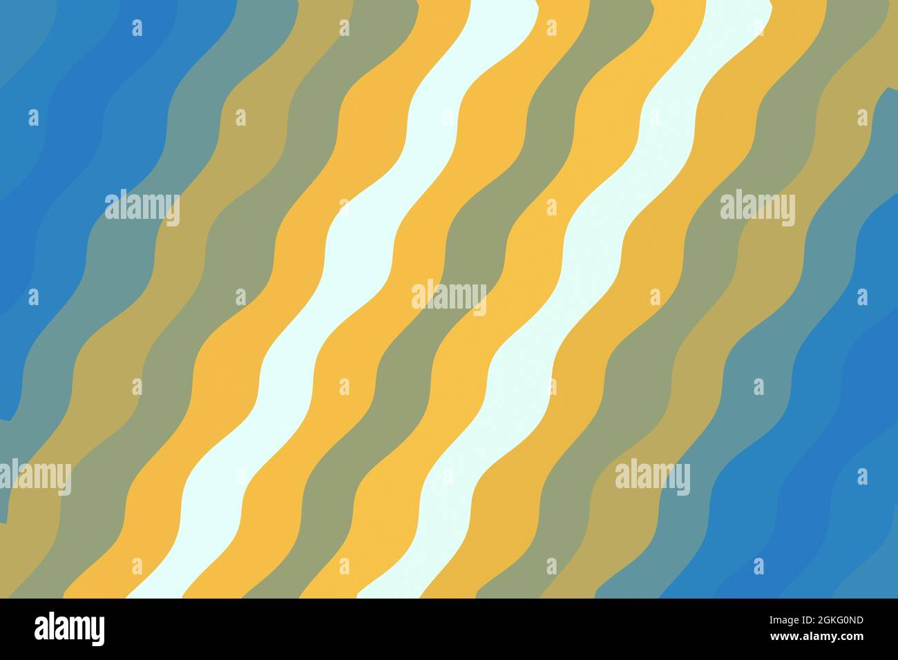 Illustration of a background with yellow wavy lines on a blue color ...