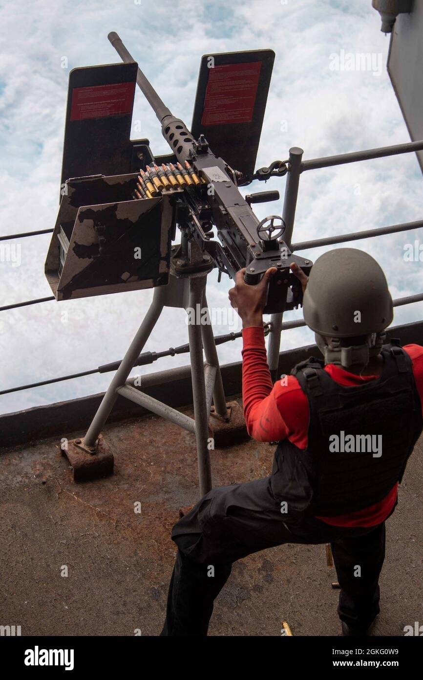 PACIFIC OCEAN (April 13, 2021) – U.S. Navy Gunner’s Mate Ezikiel Brown ...