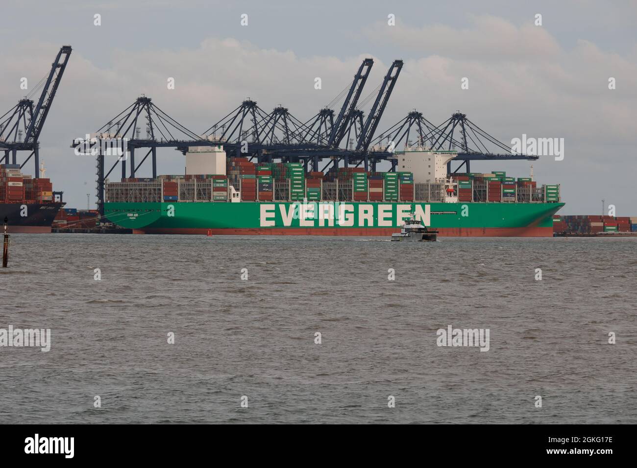 World's largest container ship docked in Felixstowe in September 2021 ...