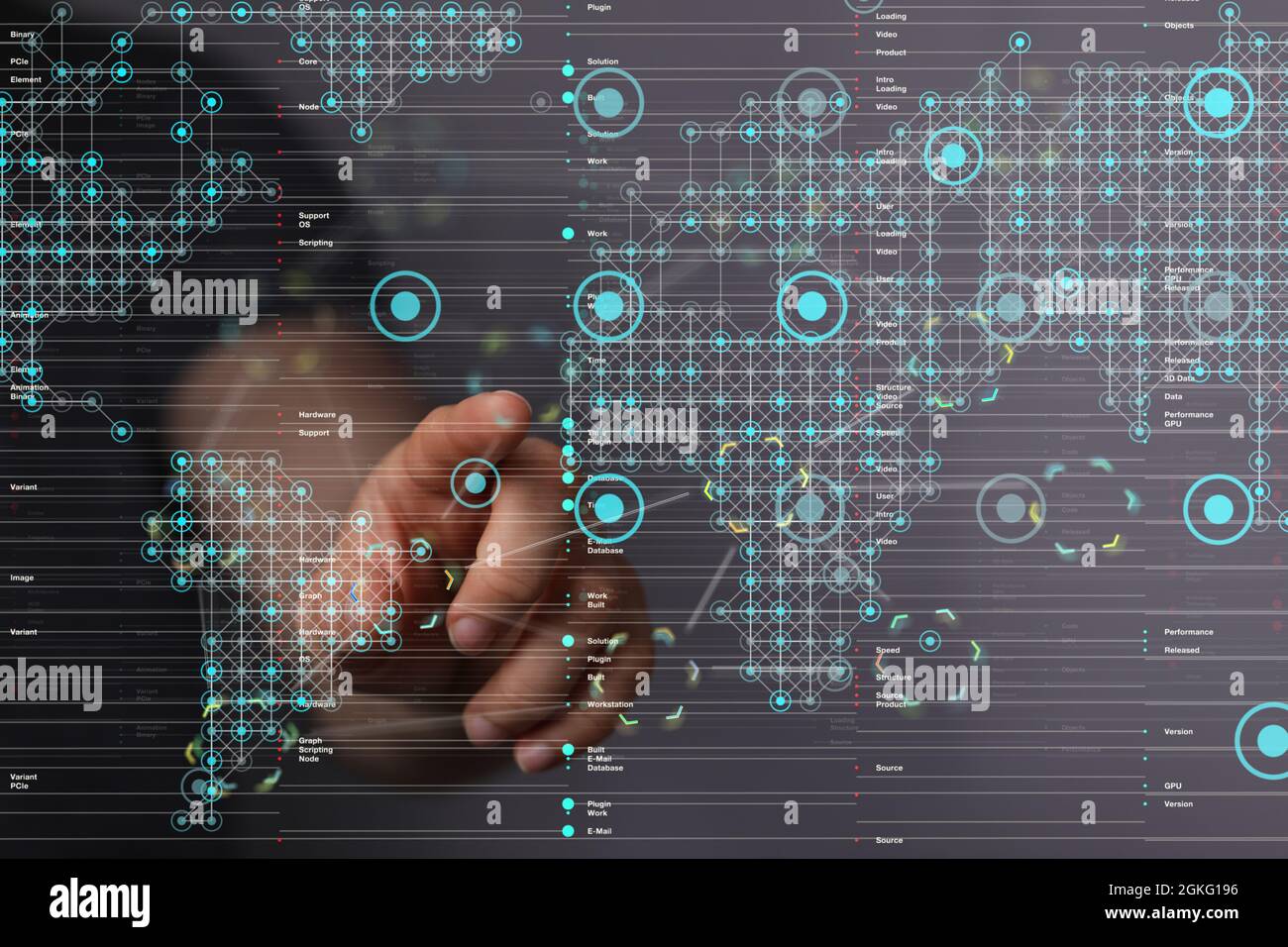3d rendering of the world map concept with points and connections in ...