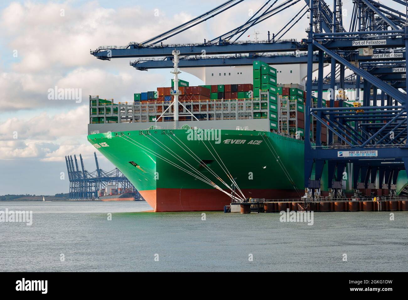 World's largest container ship docked in Felixstowe in September 2021 ...