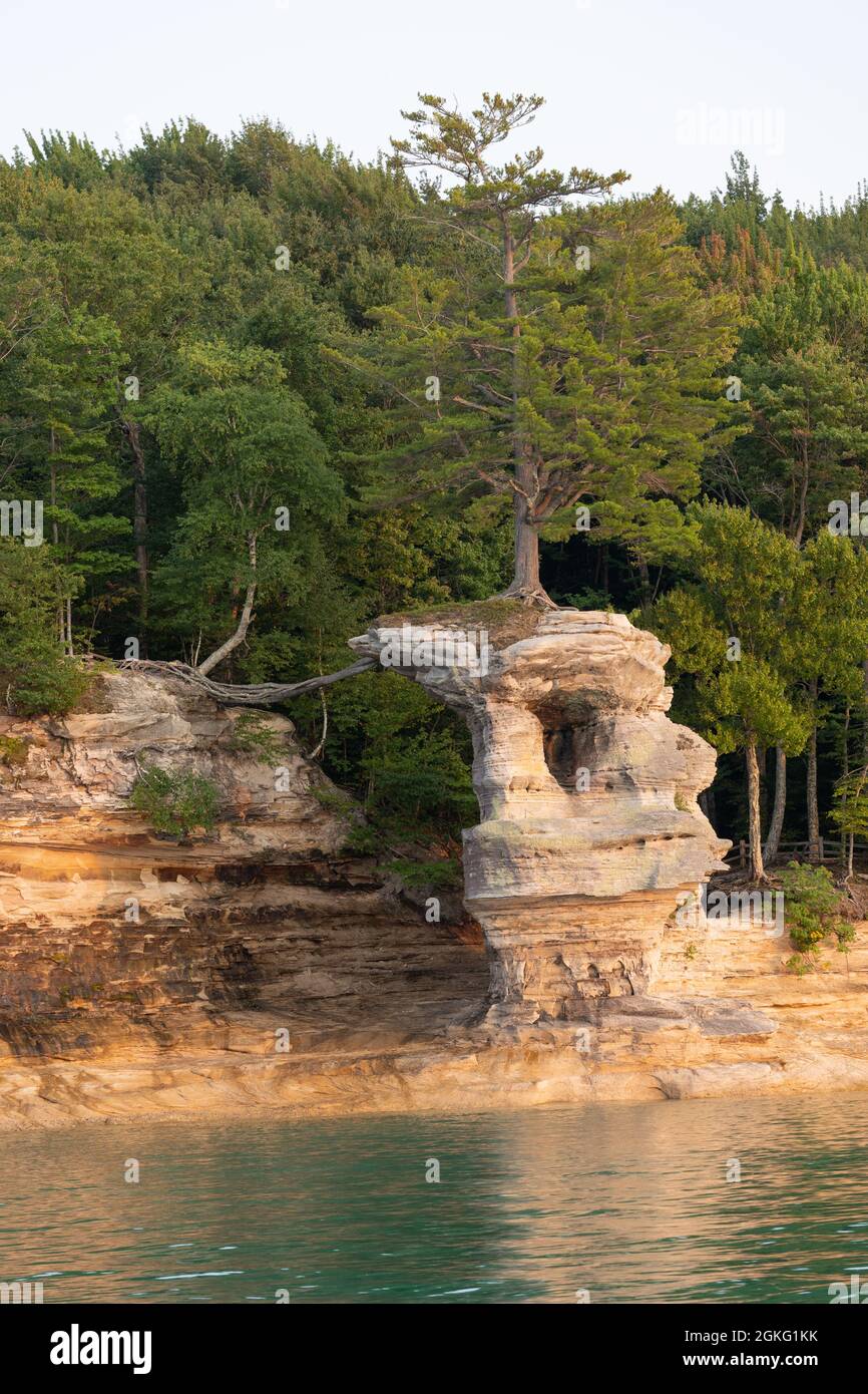Chapel Rock along Pictured Rocks National Lakeshore Stock Photo - Alamy