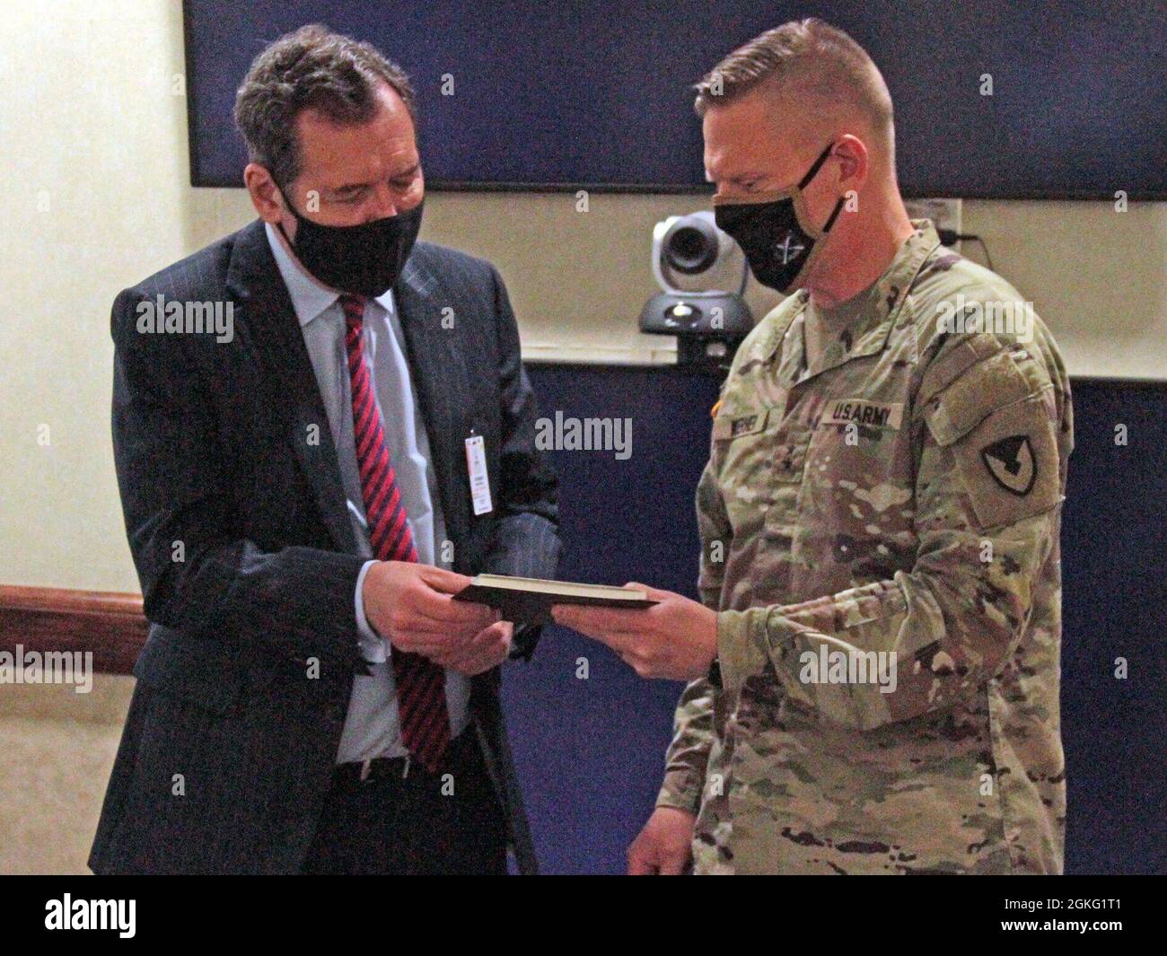 Maj. Gen. Darren Werner (right), Commanding General U.S. Army Tank-automotive and Armaments ...