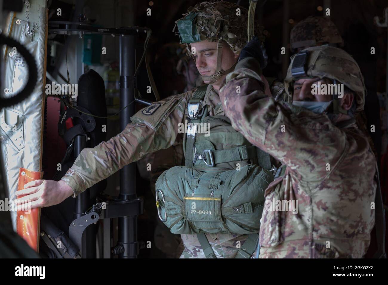 A U.S. Army paratrooper assigned to 2nd Battalion, 503 Parachute ...