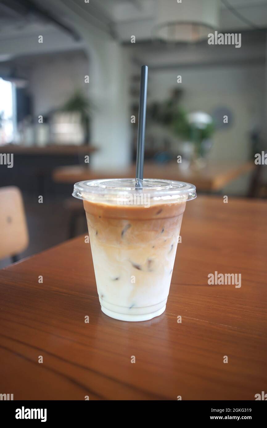 Iced Coffee Latte Recipe at cofee shop Stock Photo - Alamy