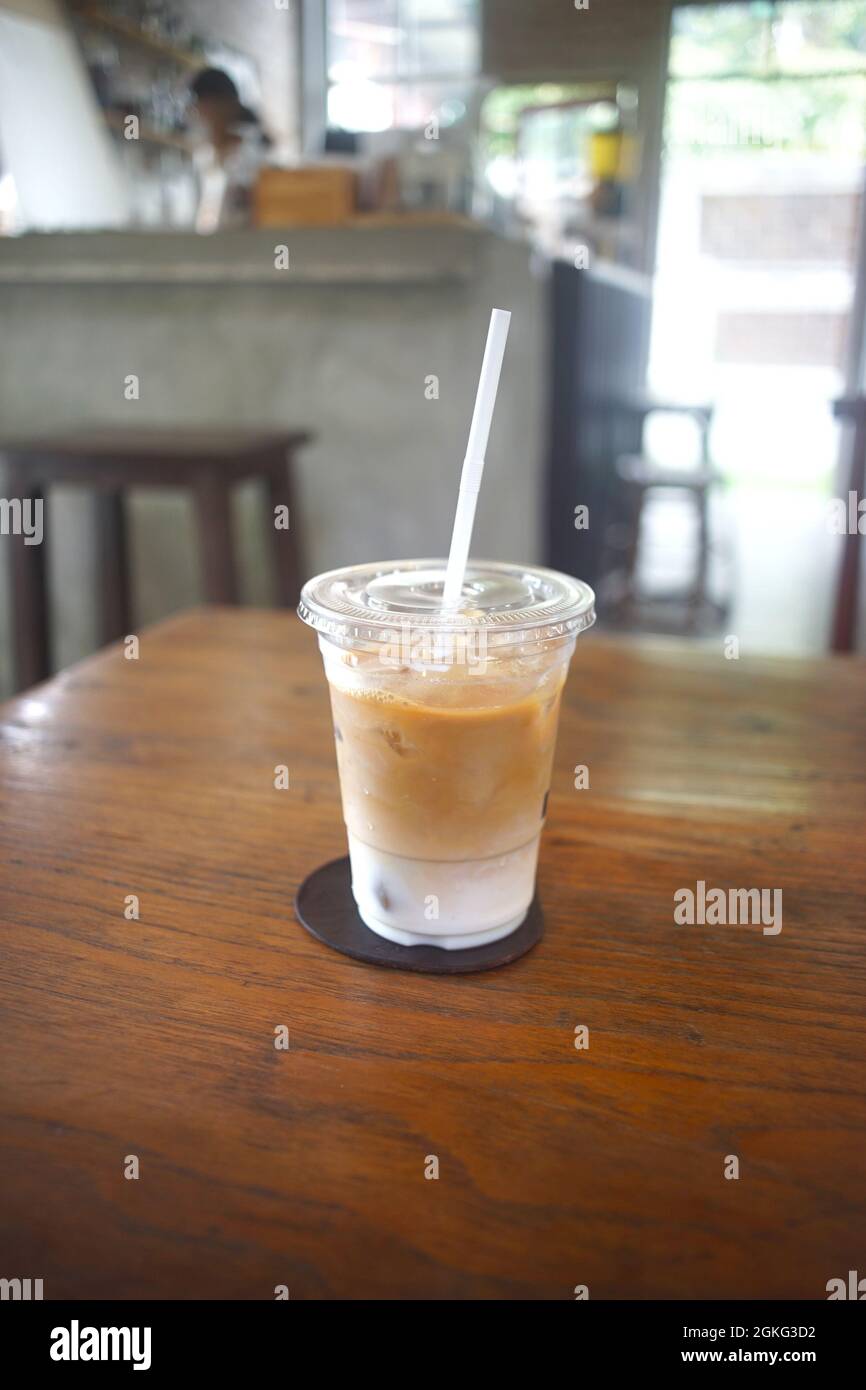 Iced Coffee Latte Recipe at cofee shop Stock Photo - Alamy