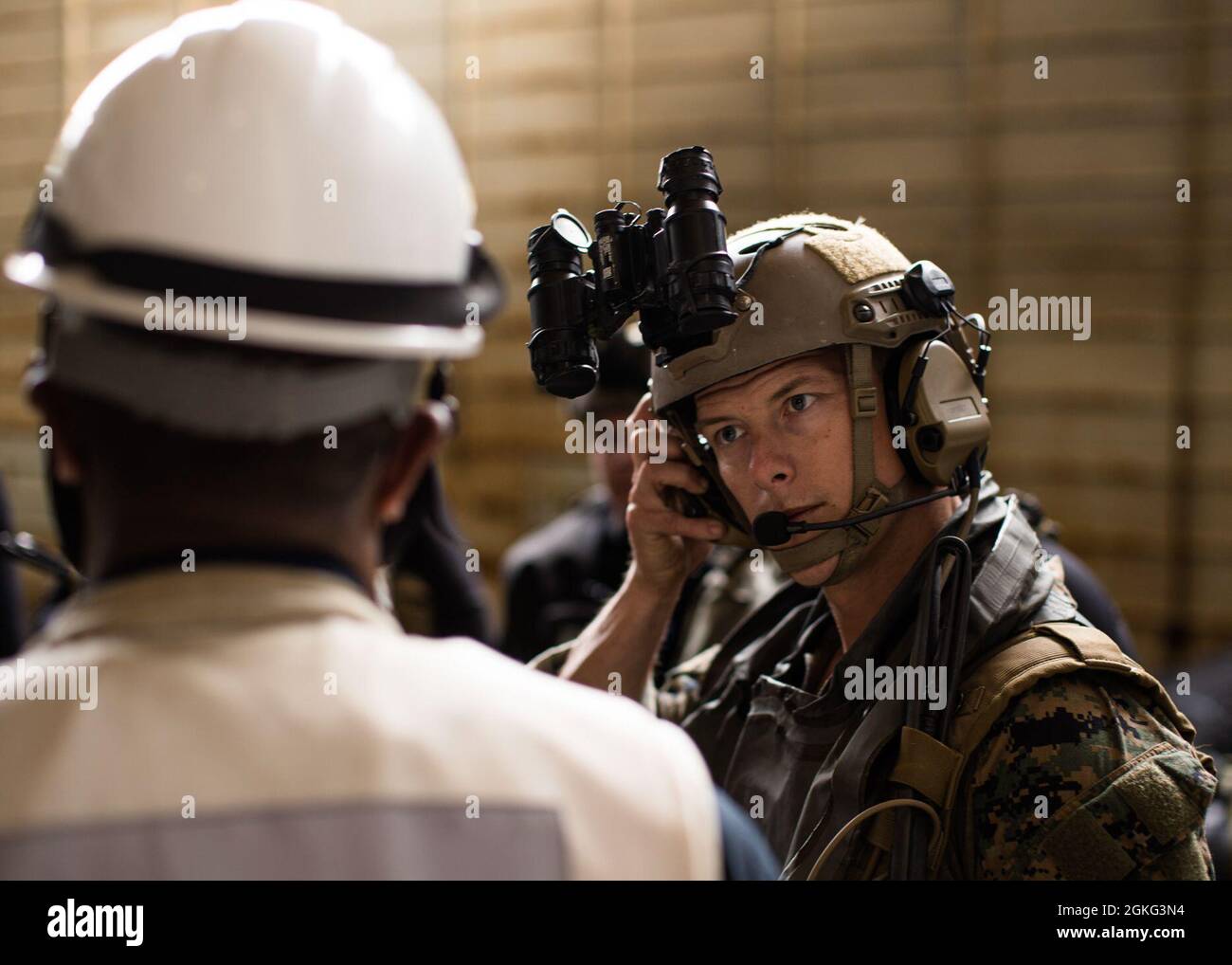 PACIFIC OCEAN (April 13, 2021) U.S. Marine Corps Gunnery Sgt. Gregory Harris, a reconnaissance ...