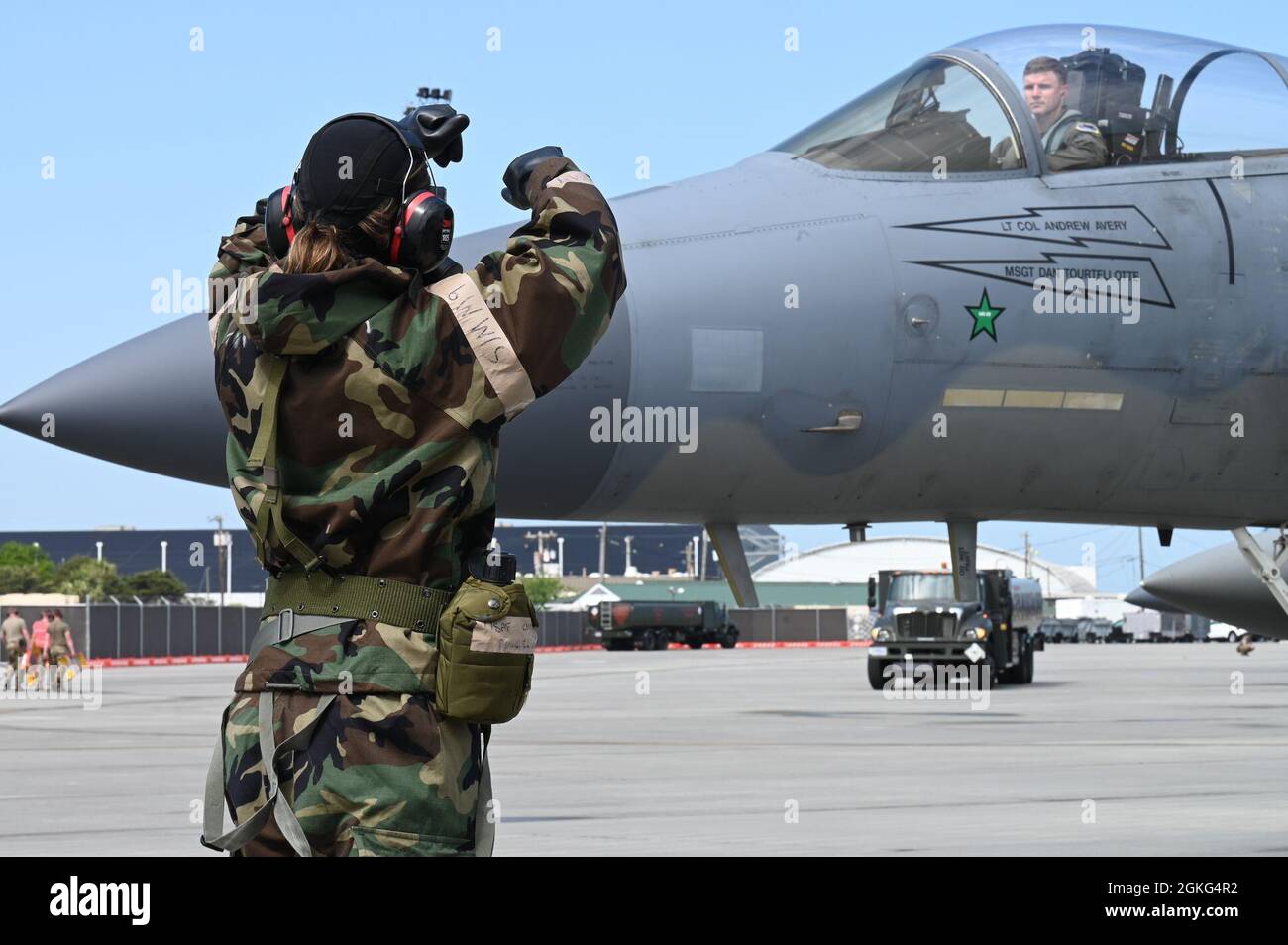 U.S. Air Force Senior Airman Rachel Kingsley with the 104th Fighter ...