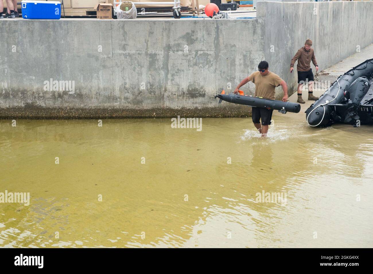 PANAMA CITY, Florida (April 14, 2021) – A Sailor assigned to Explosive ...