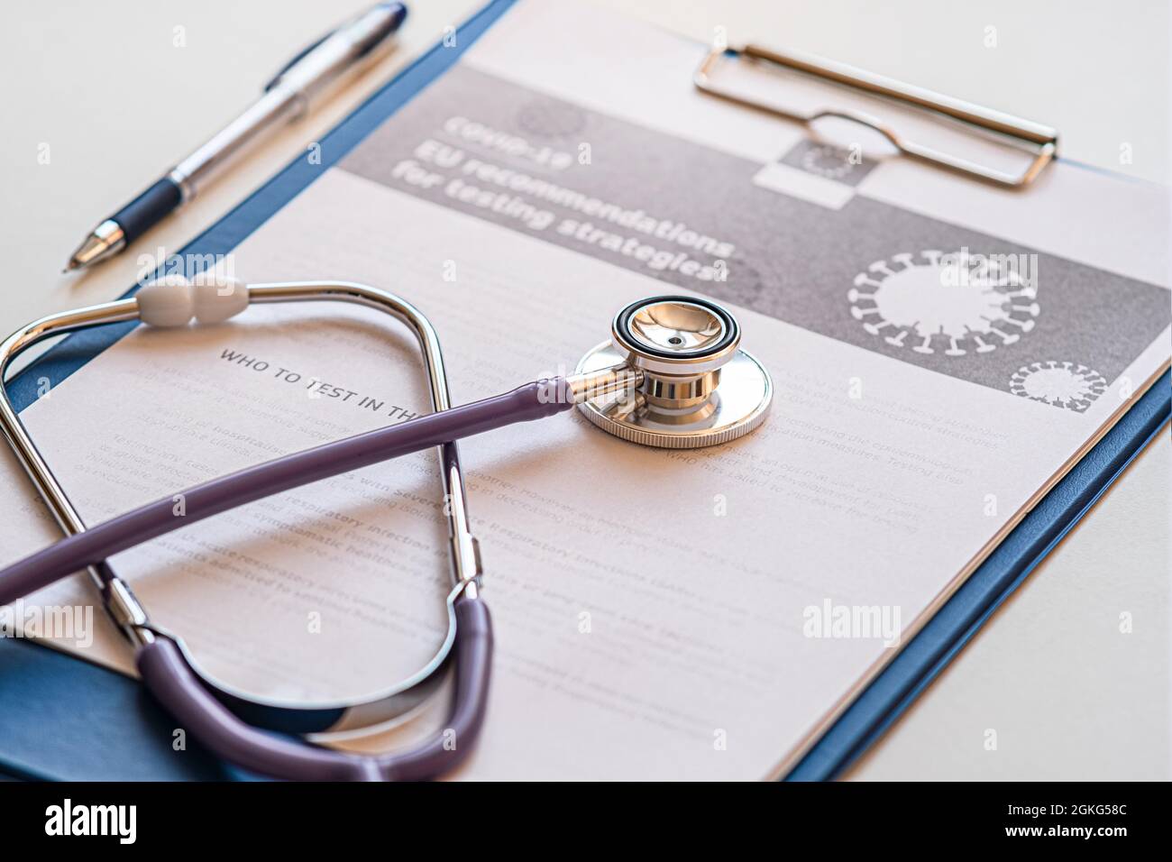 Medical stethoscope, tablet with a form for describing the diagnosis ...