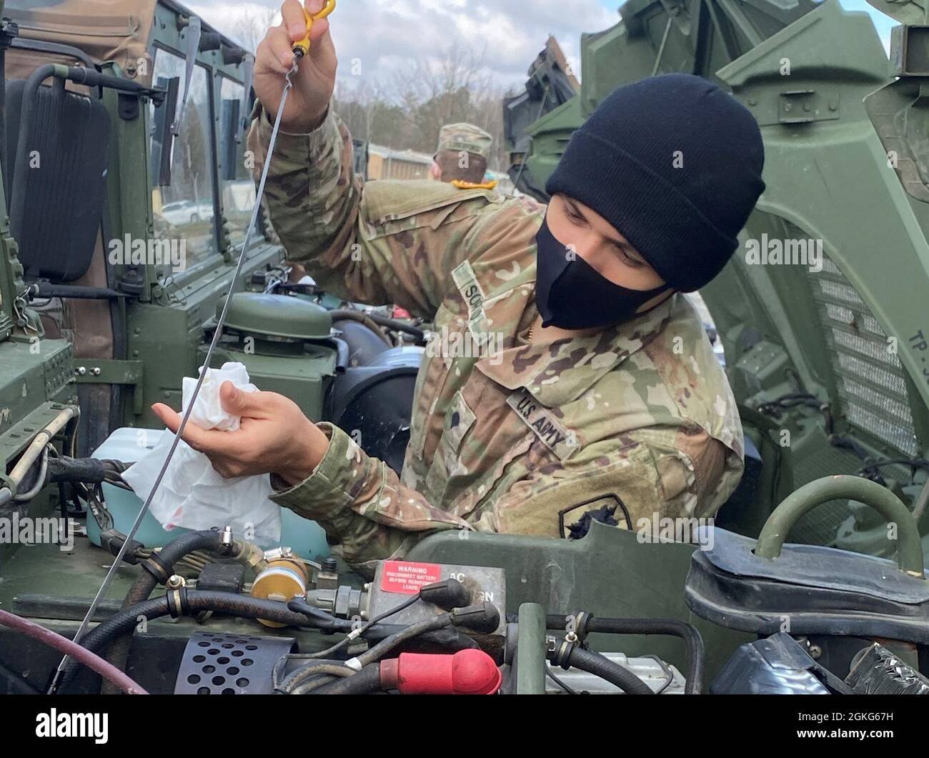 Army Spc. Jose Sorto, a team chief with B Company, 50th Expeditionary ...