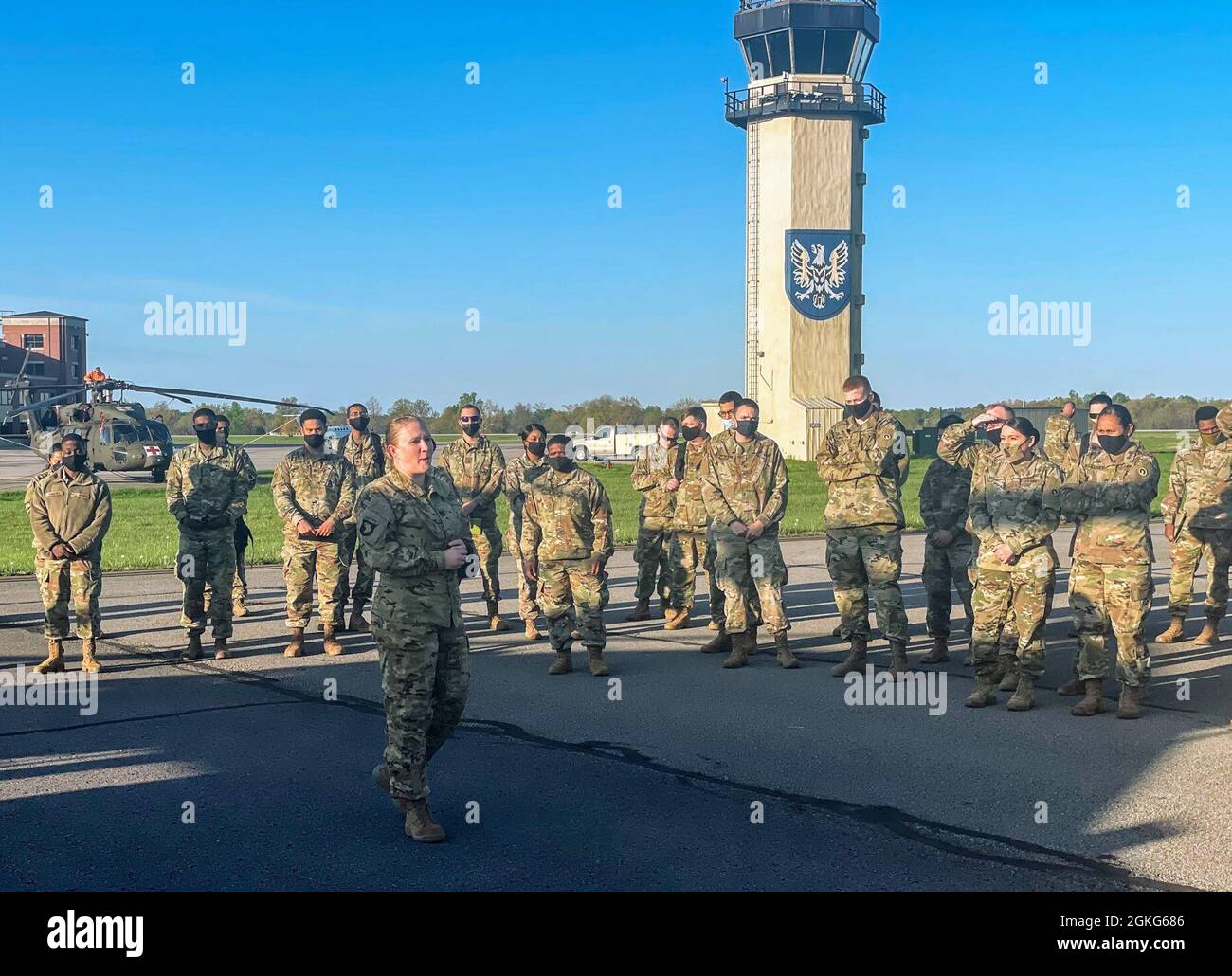 1st Theater Sustainment Command Soldiers receive a briefing on medical ...