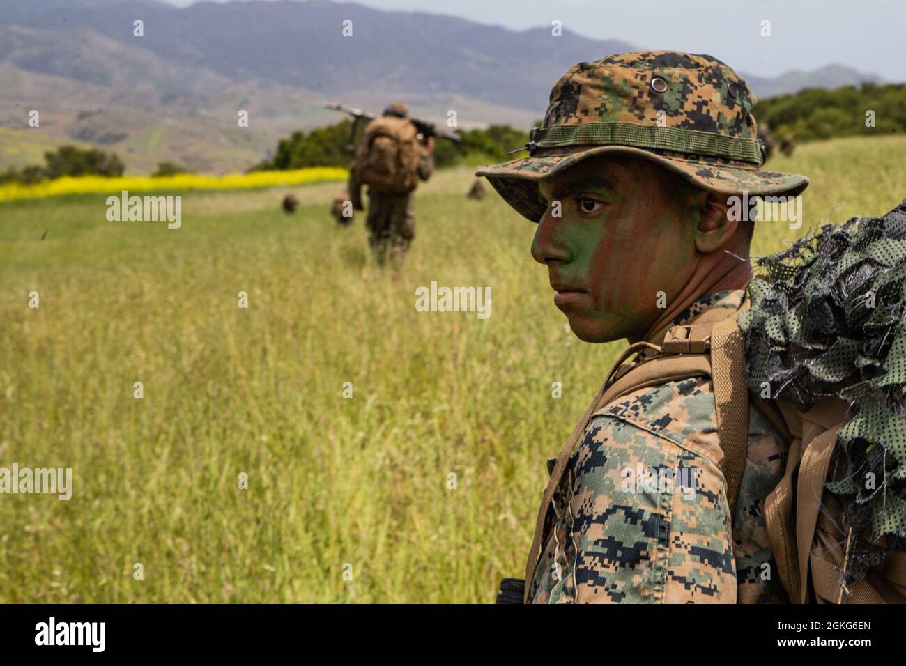 A U.S. Marine with Alpha Company, Infantry Training Battalion, School ...