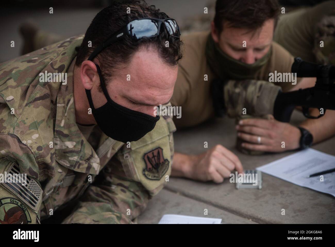 An Airman practices distance ranging during the Advanced Designated ...
