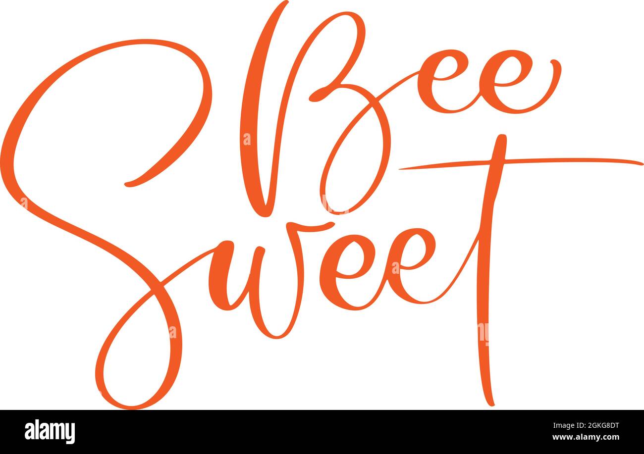 Bee Sweet calligraphy lettering baby text. Vector hand lettering kids ...