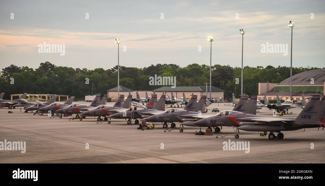 U.S. Air Force fighter jets from different units across the nation park ...