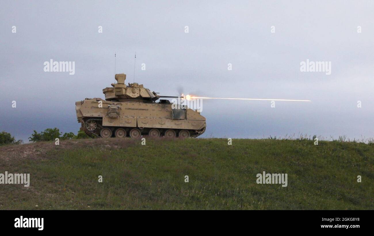 A M2 Bradley Fighting Vehicle with 2nd Armored Brigade Combat Team, 1st ...