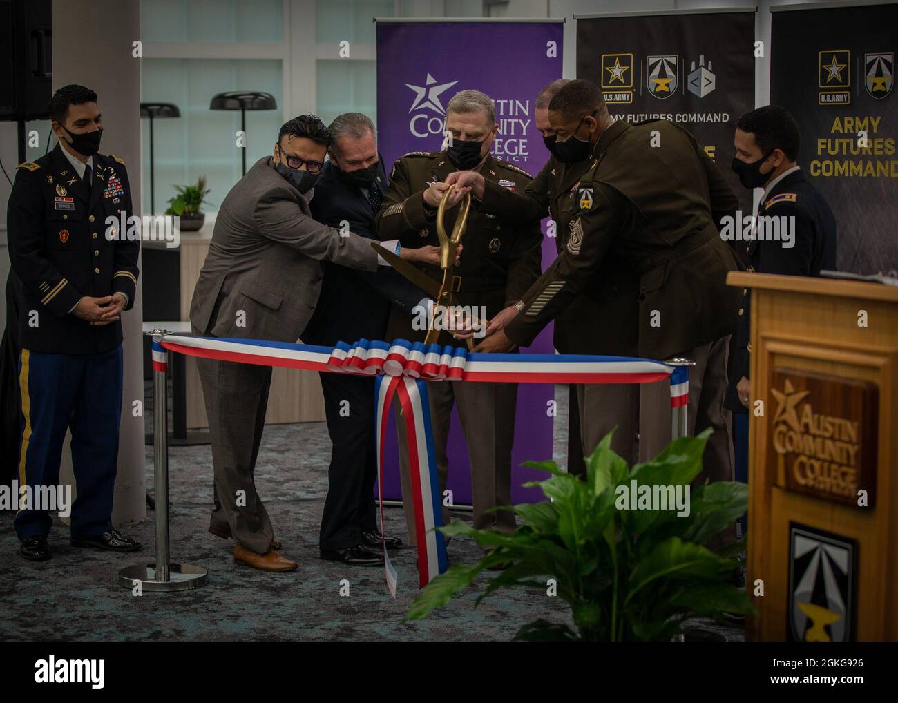 U.S. Army Futures Command, or AFC, conducts a ribbon-cutting ceremony ...