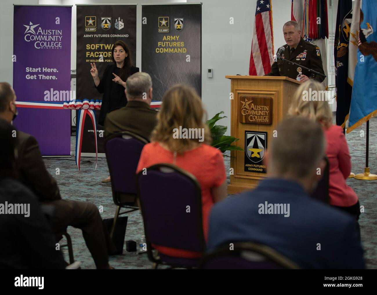 U.S. Army Futures Command, or AFC, conducts a ribbon-cutting ceremony ...
