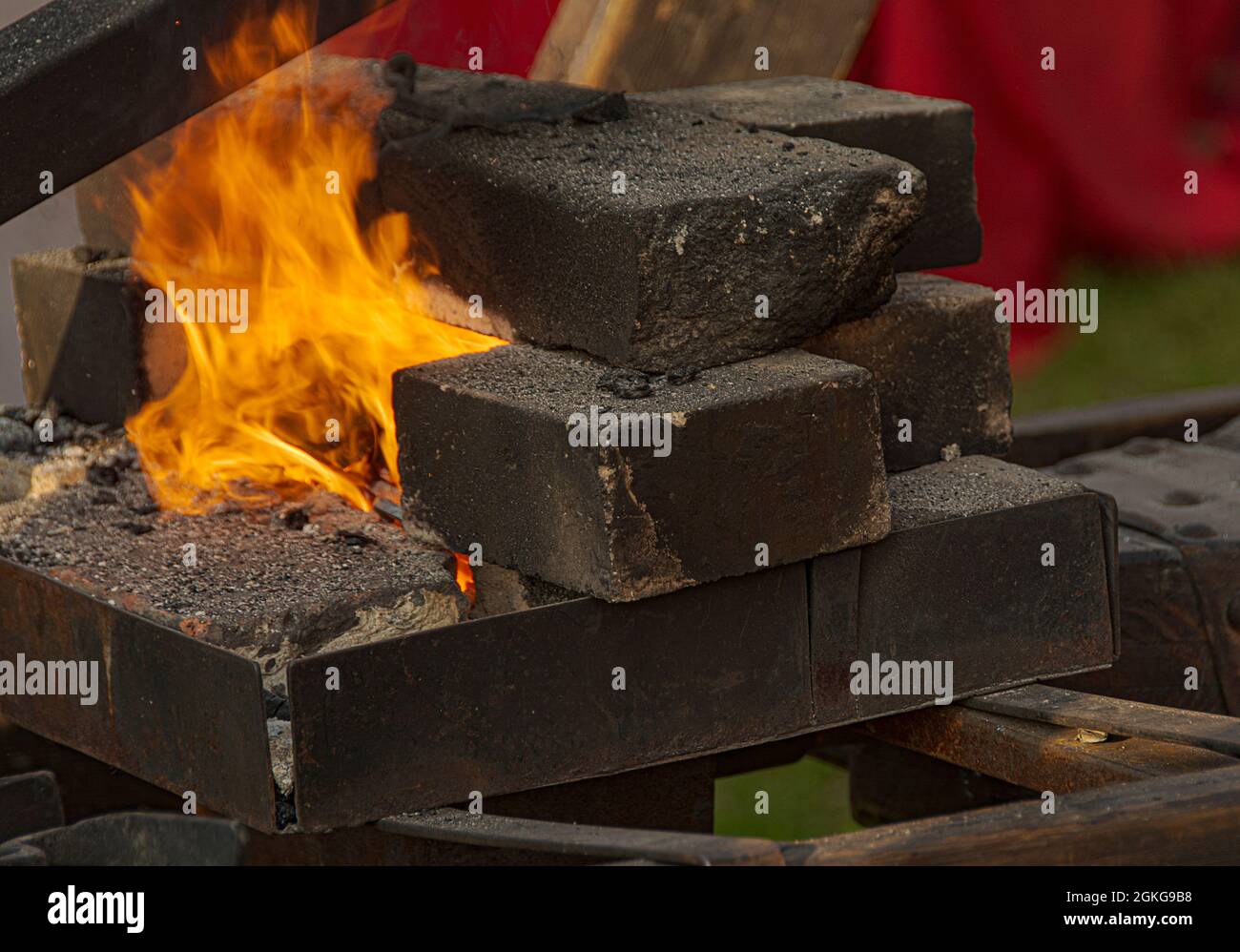 A burning fire in a forge for forging iron products Stock Photo - Alamy
