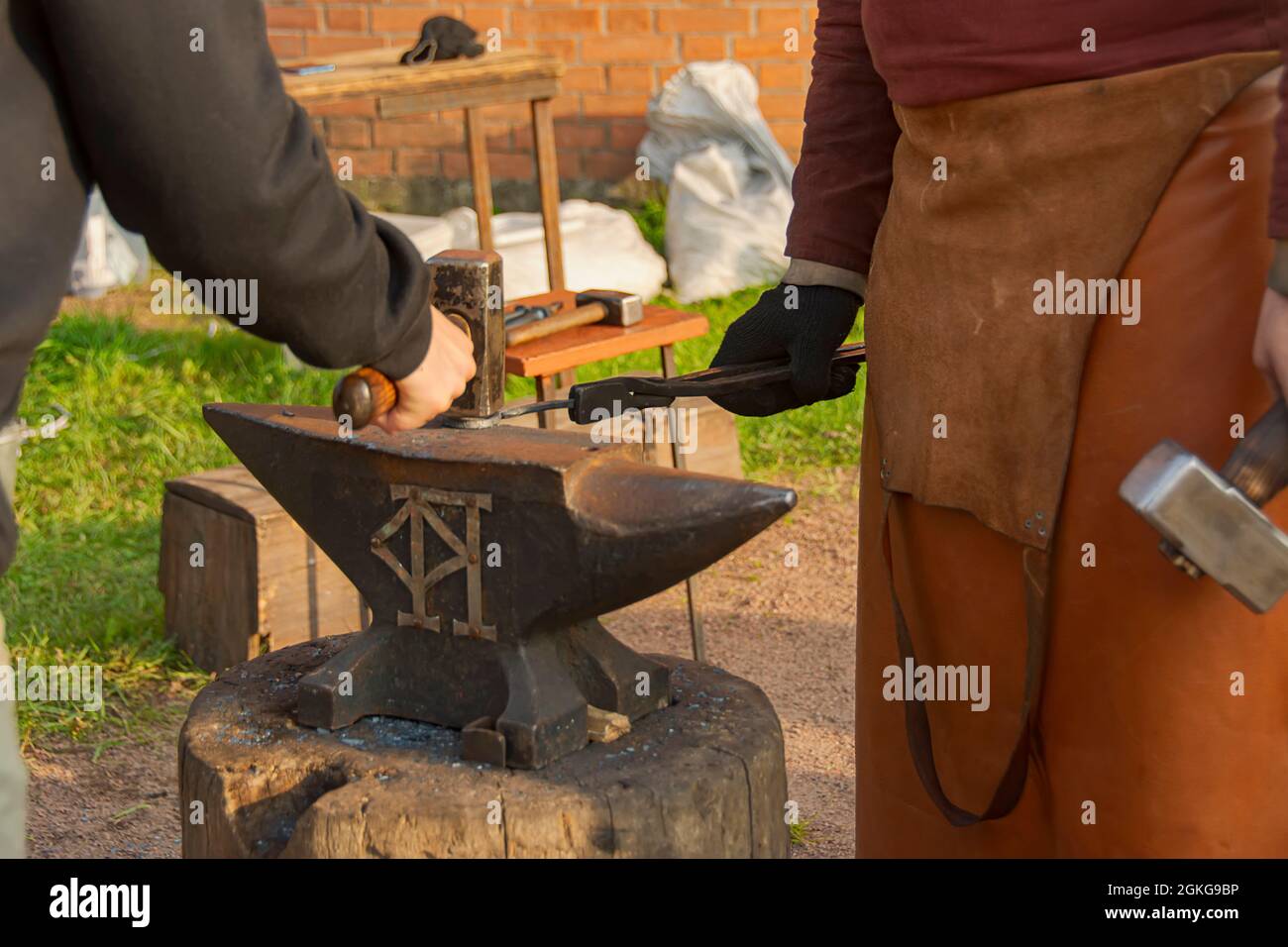 A burning fire in a forge for forging iron products Stock Photo - Alamy