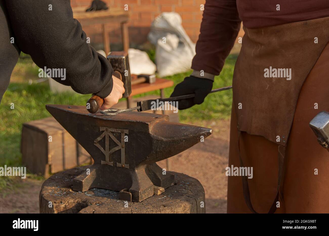 A burning fire in a forge for forging iron products Stock Photo - Alamy