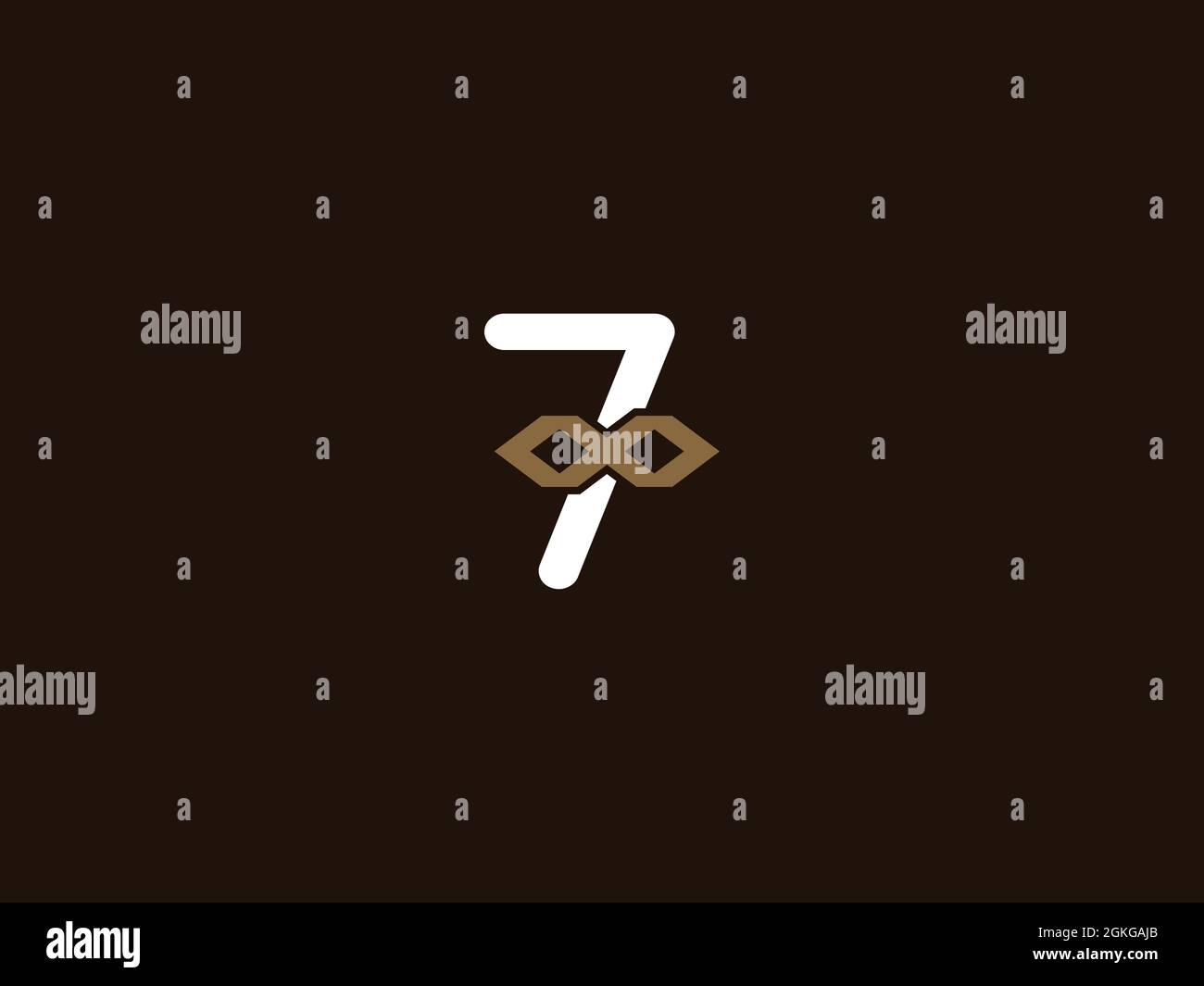 NUMBER 7 LOGO DESIGN WITH RIBBON ICON FOR ILLUSTRATION USE Stock Vector ...