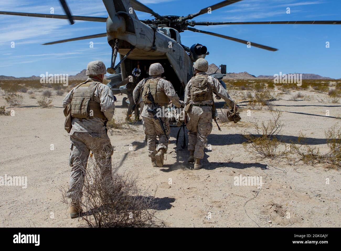 U.S. Marines with Marine Wing Support Squadron (MWSS) 271 transport a ...