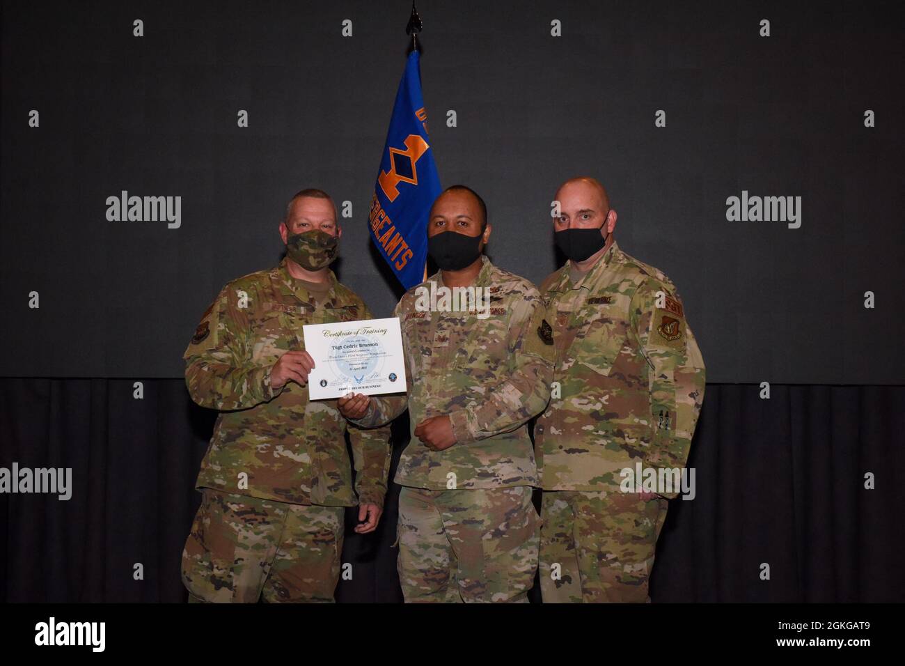 Tech. Sgt. Cedric Brunson, 731st Air Mobility Squadron, accepts his ...
