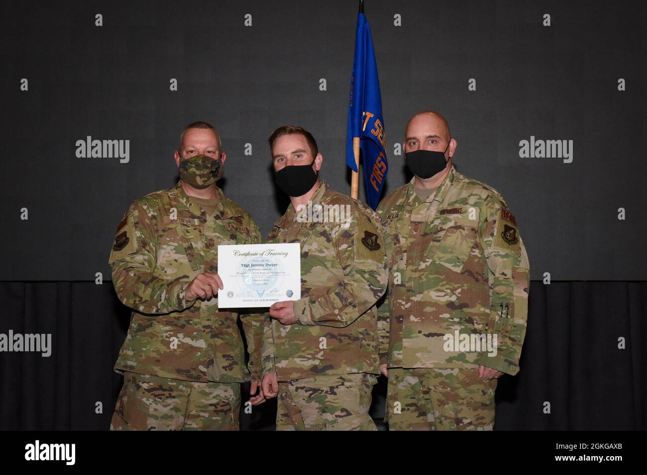 Tech. Sgt. Daryl Crawford, 51st Force Support Squadron, accepts his ...