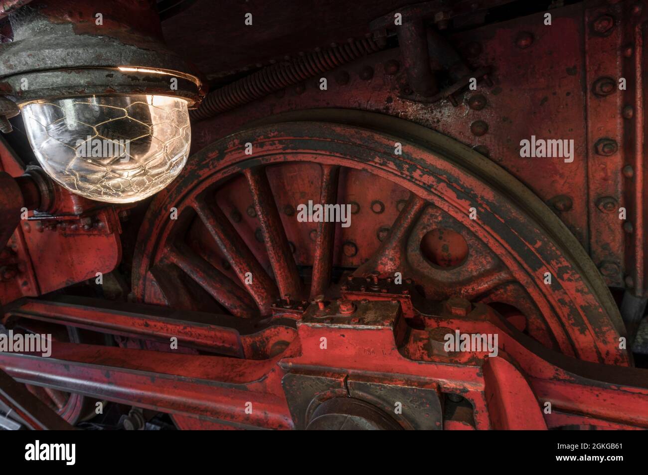 wheel on a historic steam engine Stock Photo - Alamy